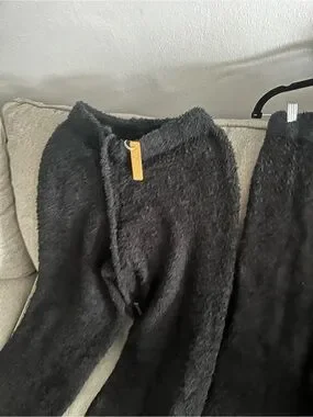 SKIMS | Pants & Jumpsuits | Skims Black Cozy Sherpa Bell Bottom And ...